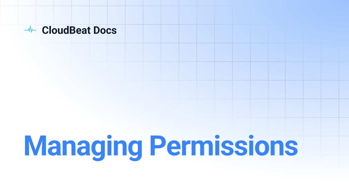 Managing Permissions | CloudBeat Docs