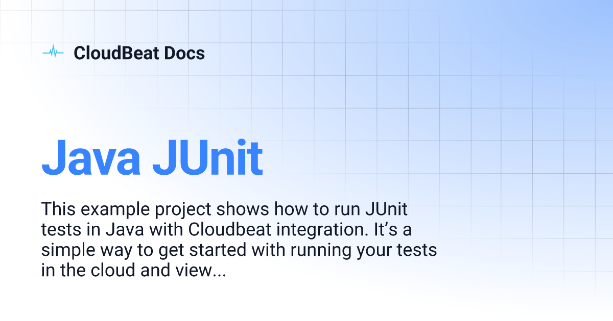 Java JUnit | CloudBeat Docs