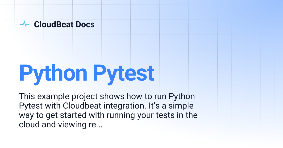 Python Pytest | CloudBeat Docs